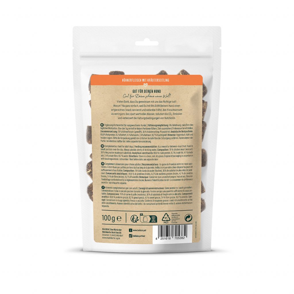 BALDUIN Hundeleckerli mit Huhn | natürlich und umweltverträglich